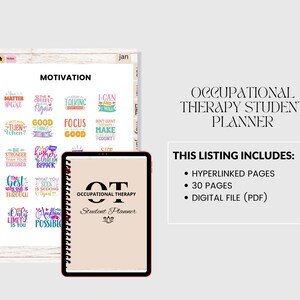 Digital Occupational Therapy Student Planner, Hyperlinked Planner, OT ...