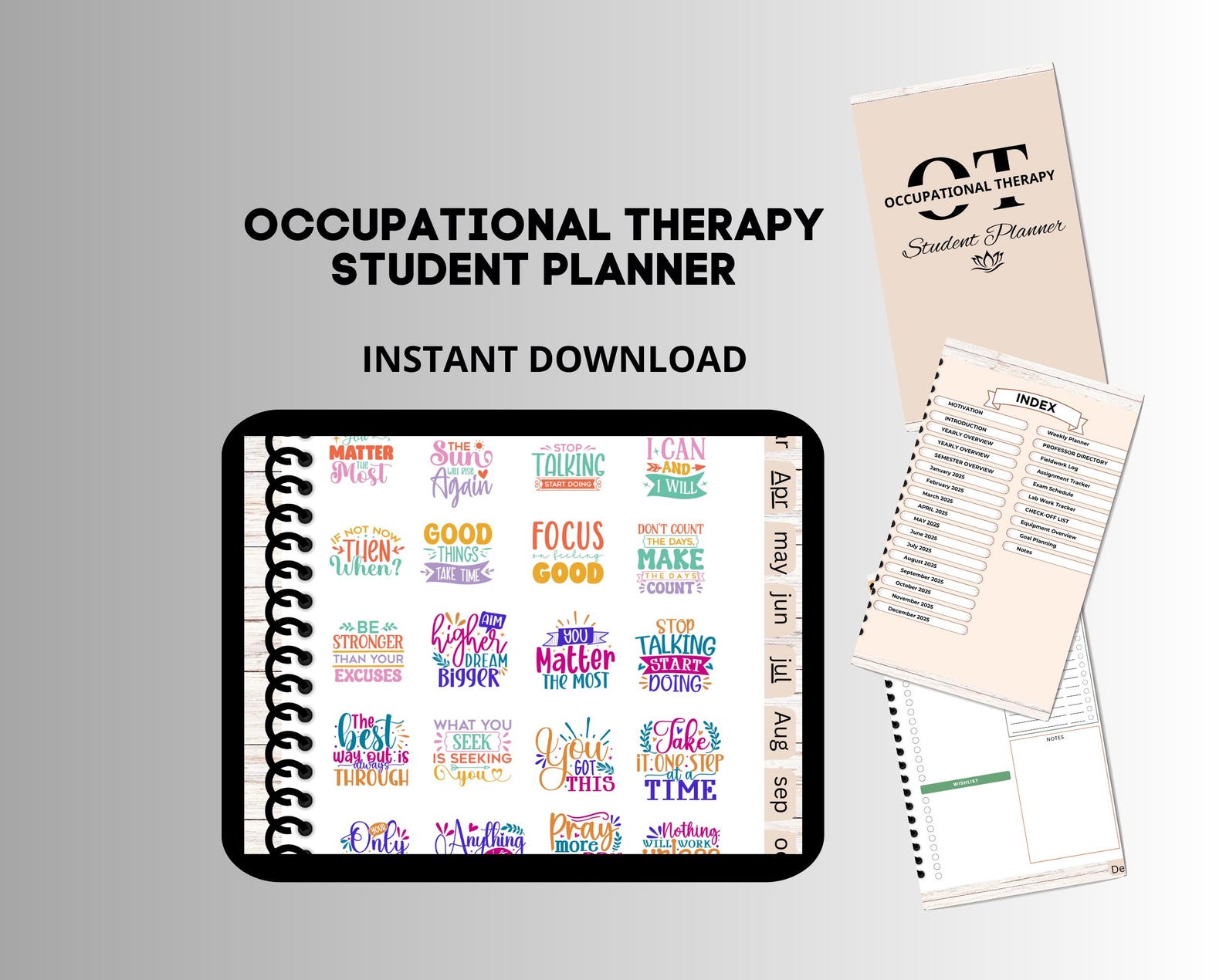 Digital Occupational Therapy Student Planner, Hyperlinked Planner, OT ...
