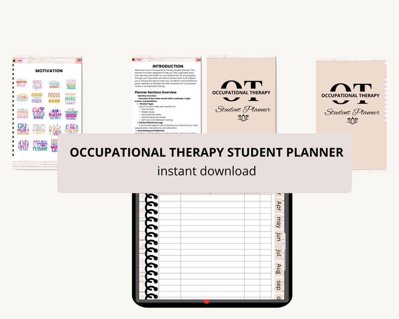 Digital Occupational Therapy Student Planner, Hyperlinked Planner, OT ...