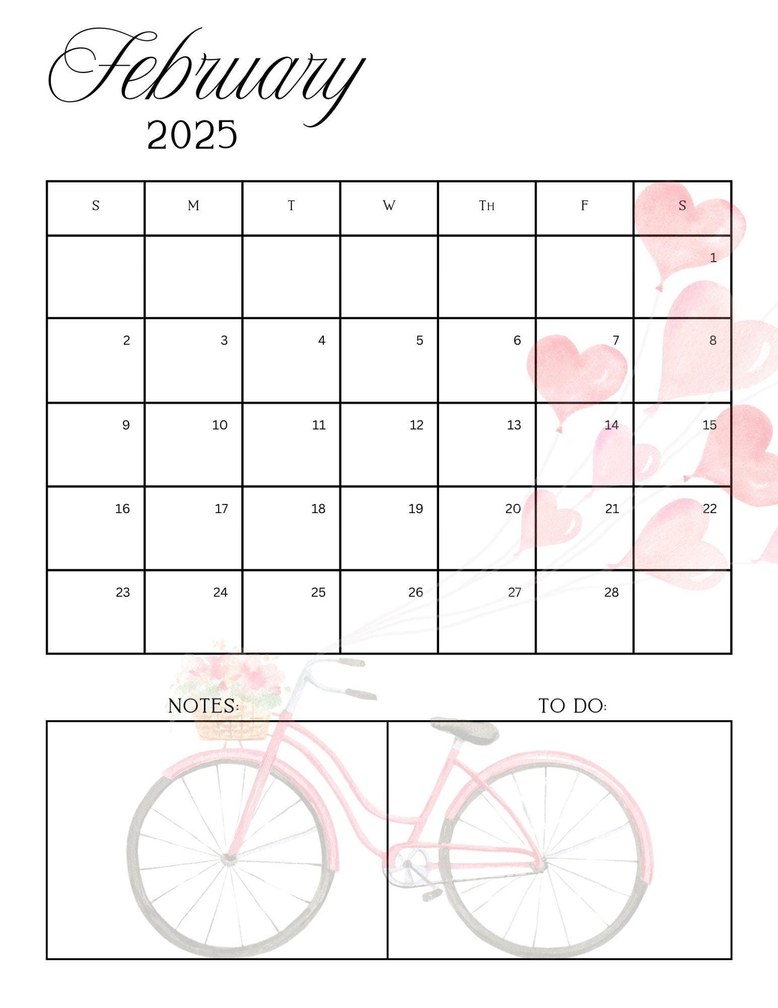 February 2025 Calendar Page - Etsy
