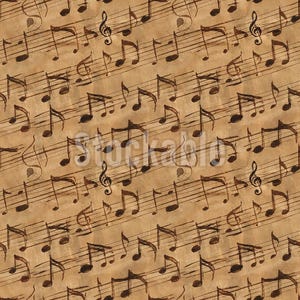 Seamless Natural Paper Background With Ink Drawn Musical Notes - Etsy