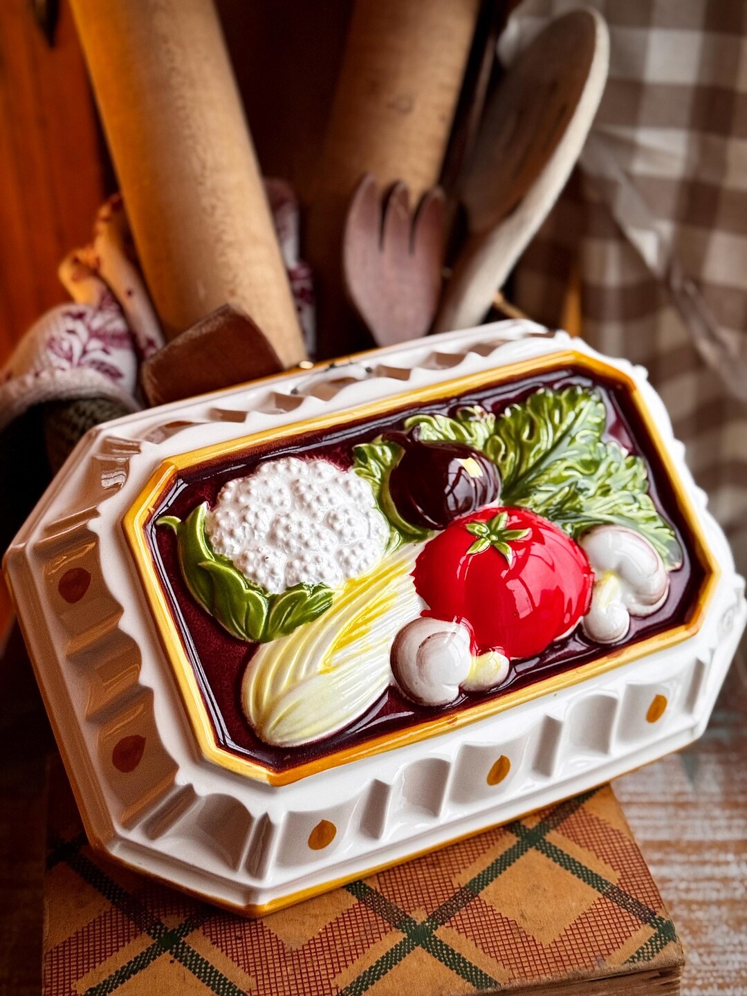 Vintage Cottagecore Gailstyn Sutton Ceramic Vegetable Wall Hanging - Etsy