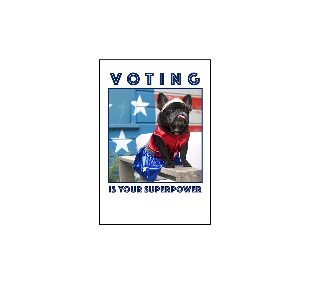 Voting is Your Superpower * Postcards to Voters * Patriotic Dog ...