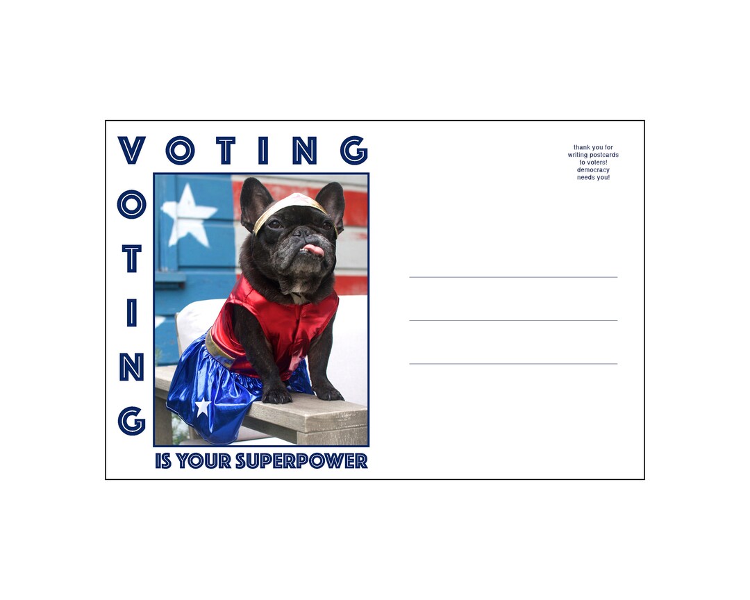 Voting is Your Superpower * More Writing Space * Postcards to Voters ...