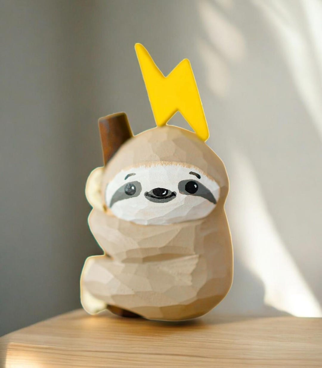 Hand-carved Wooden Sloth Hanging Ornament Cute & Healing Gift, Car ...