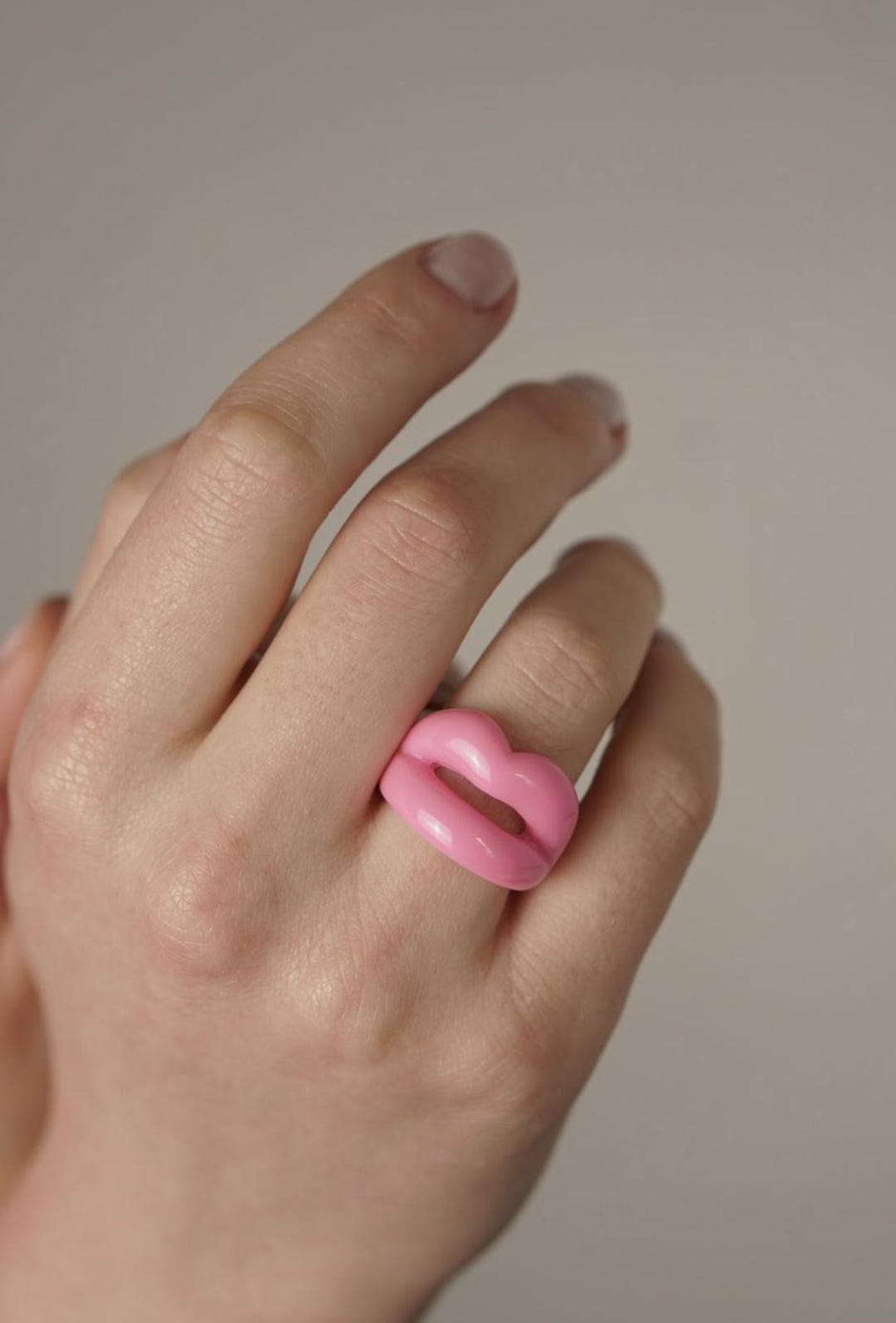 Pink Lip Ring - Etsy