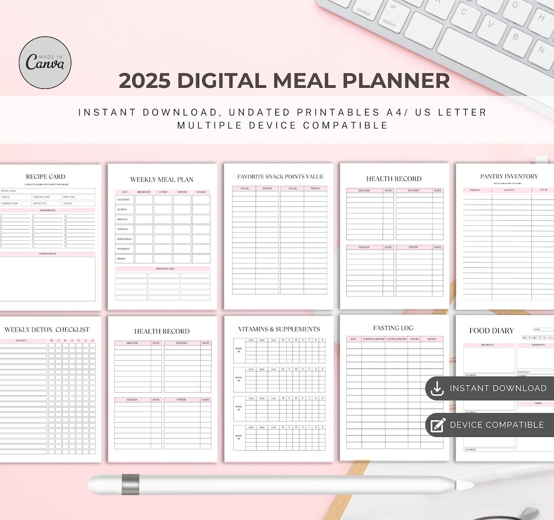 2025 Meal Planner | Printable Weekly Meal Planner | Meal Planning ...