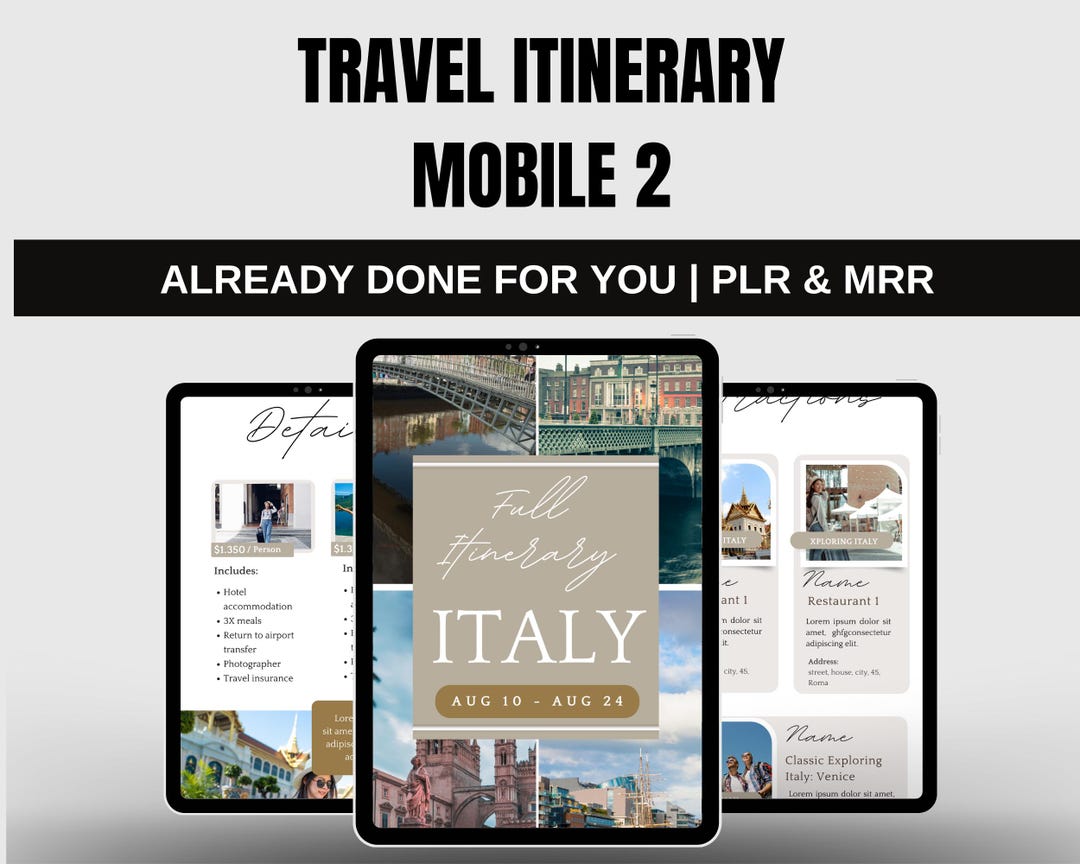 17 Pages Travel Itinerary Template | Mobile Itinerary Travel Schedule ...