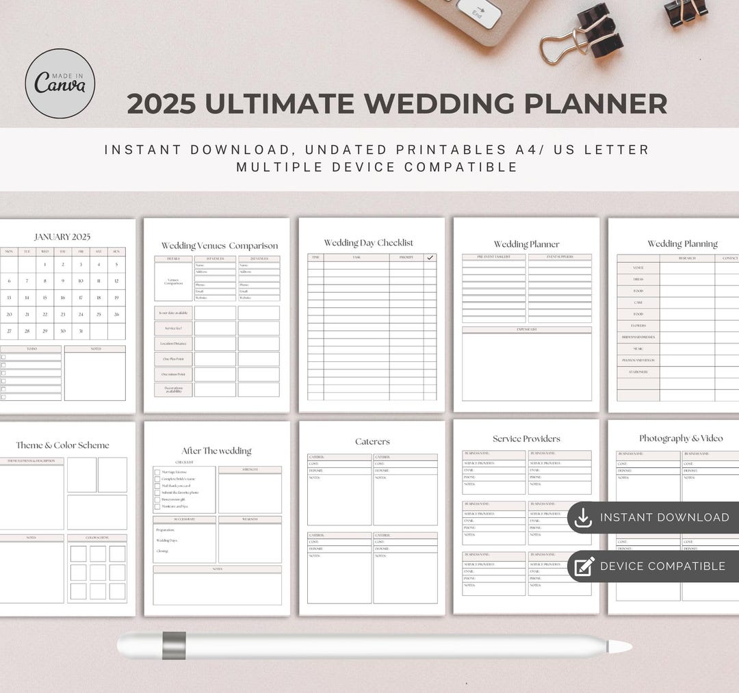 2025 Ultimate Wedding Planner Printable Wedding Planner Wedding ...