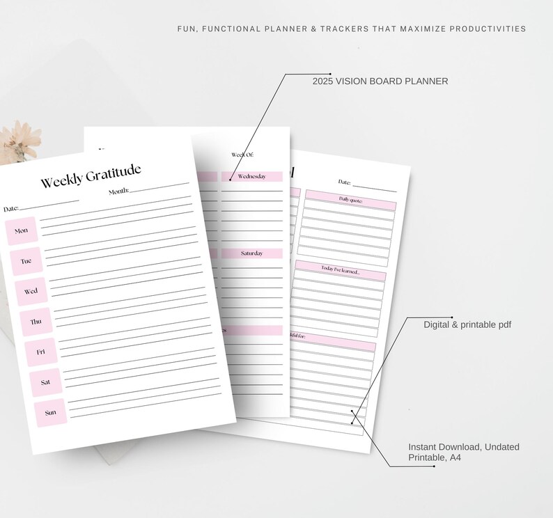 2025 Vision Board Planner | Goal Setting and Vision Board Template ...