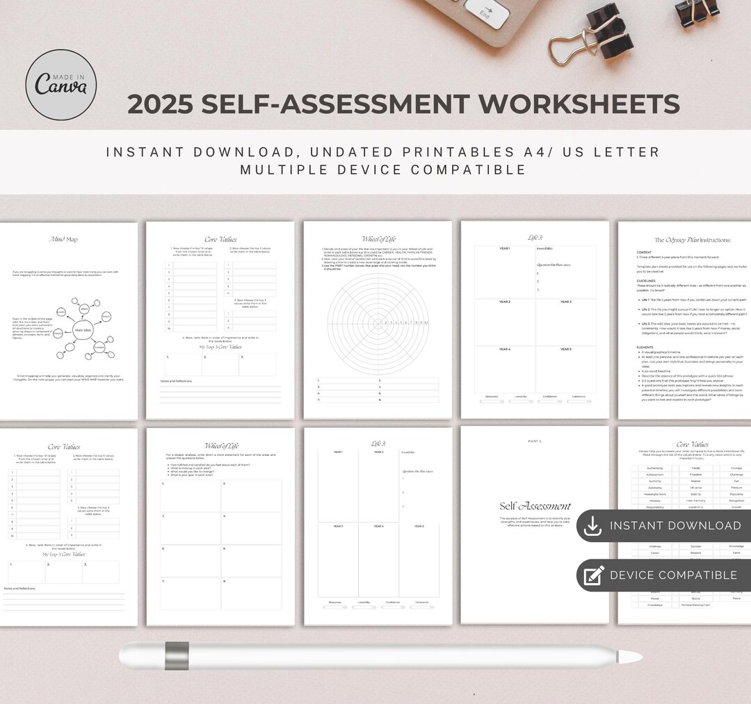 Self-assessment Worksheets | Printable Personal Growth Worksheets ...