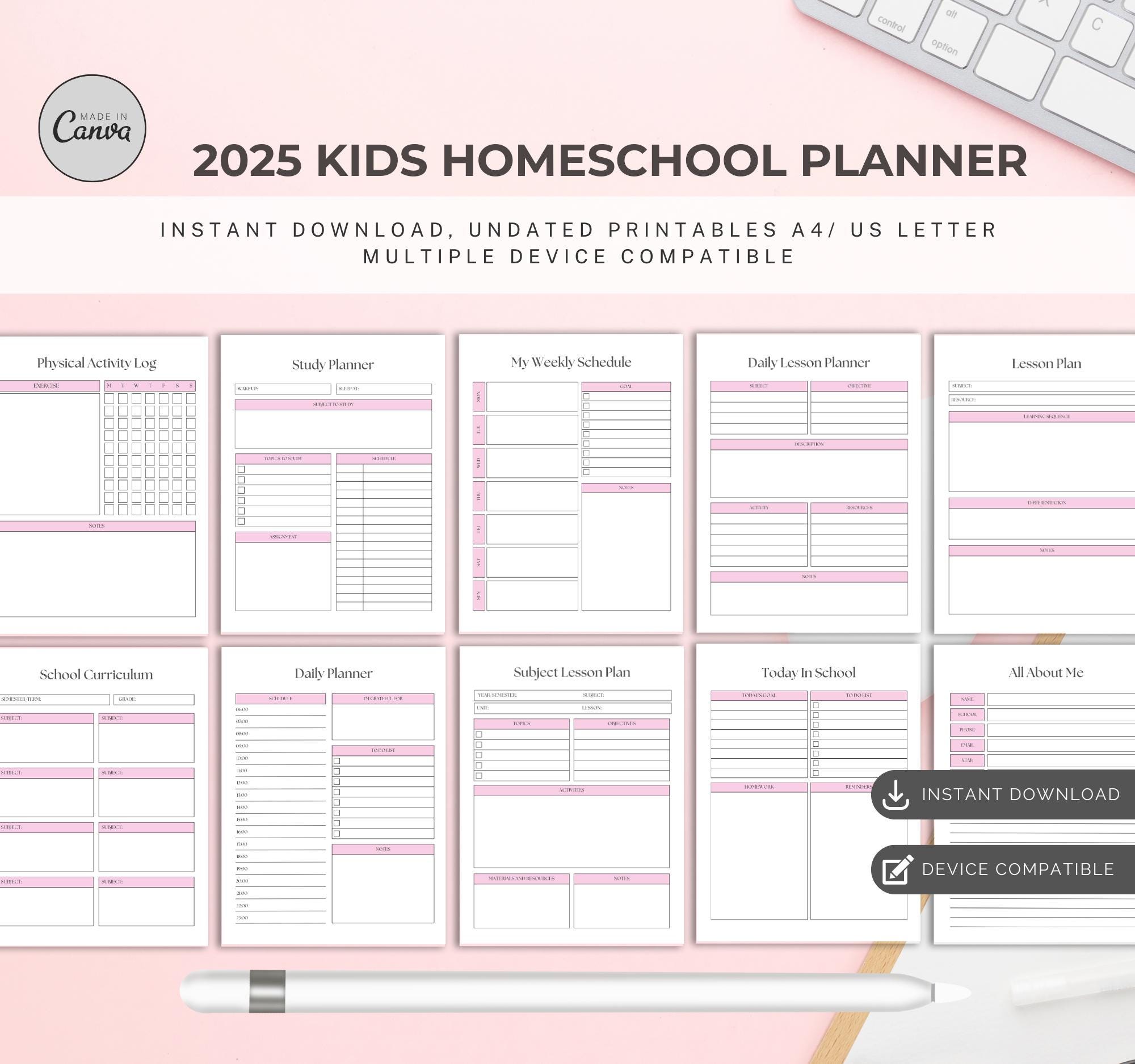 2025 Homeschool Planner for Kids | Printable Homeschool Planner | Kids ...