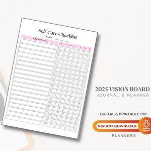 2025 Vision Board Planner | Goal Setting and Vision Board Template ...