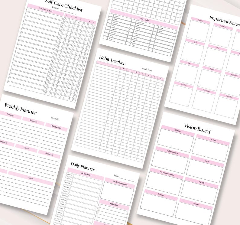 2025 Vision Board Planner | Goal Setting and Vision Board Template ...