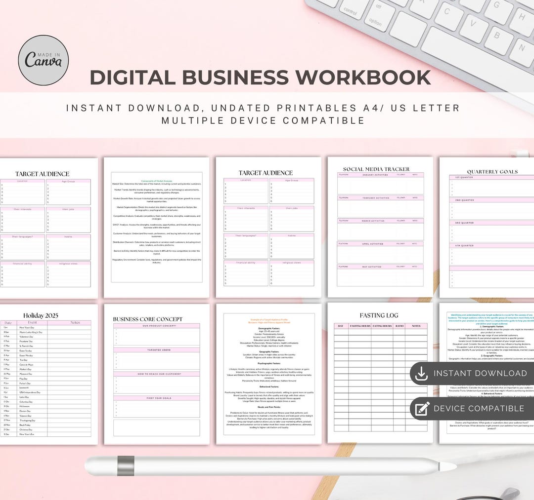 2025 Business Workbook | Annual Business Planner | Goal Setting ...