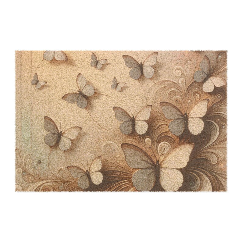 Butterfly Welcome Doormat, Elegant Butterfly Entry Mat, Outdoor Decor ...