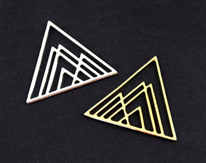20% off 1PC 24K Golden / 925 Silver Geometric Triangle Charm / - Etsy