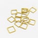 Brass Square Ring Charms - Raw Brass Square Earrings Charms - Brass ...