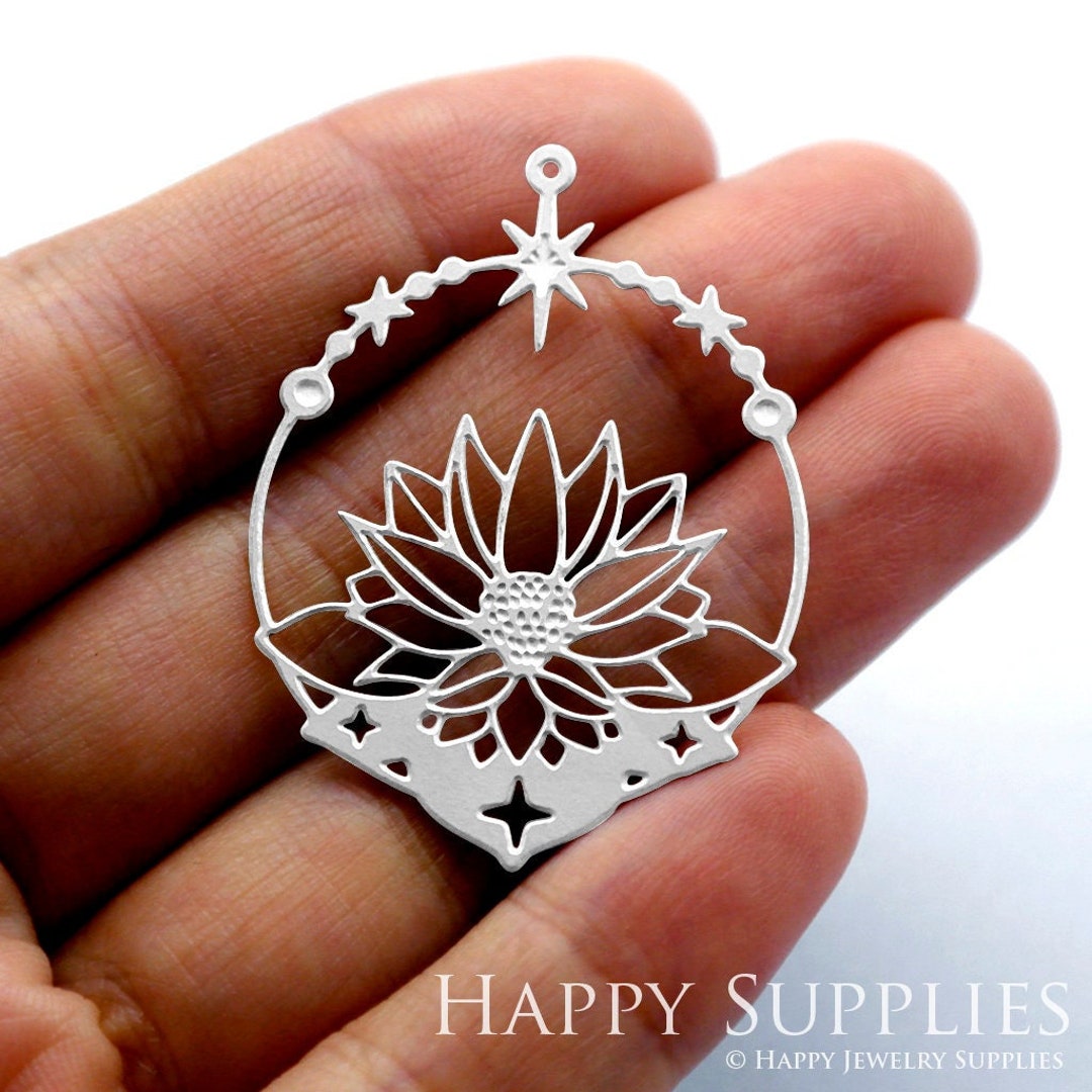 Stainless Steel Charms, Geometric Circle Pendants, Steel Findings ...