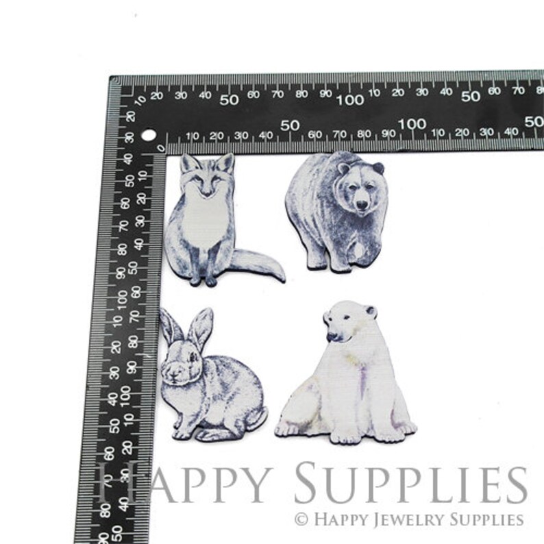 4pcs Handmade Wooden Laser Cut Animal Charms / Pendants - Etsy