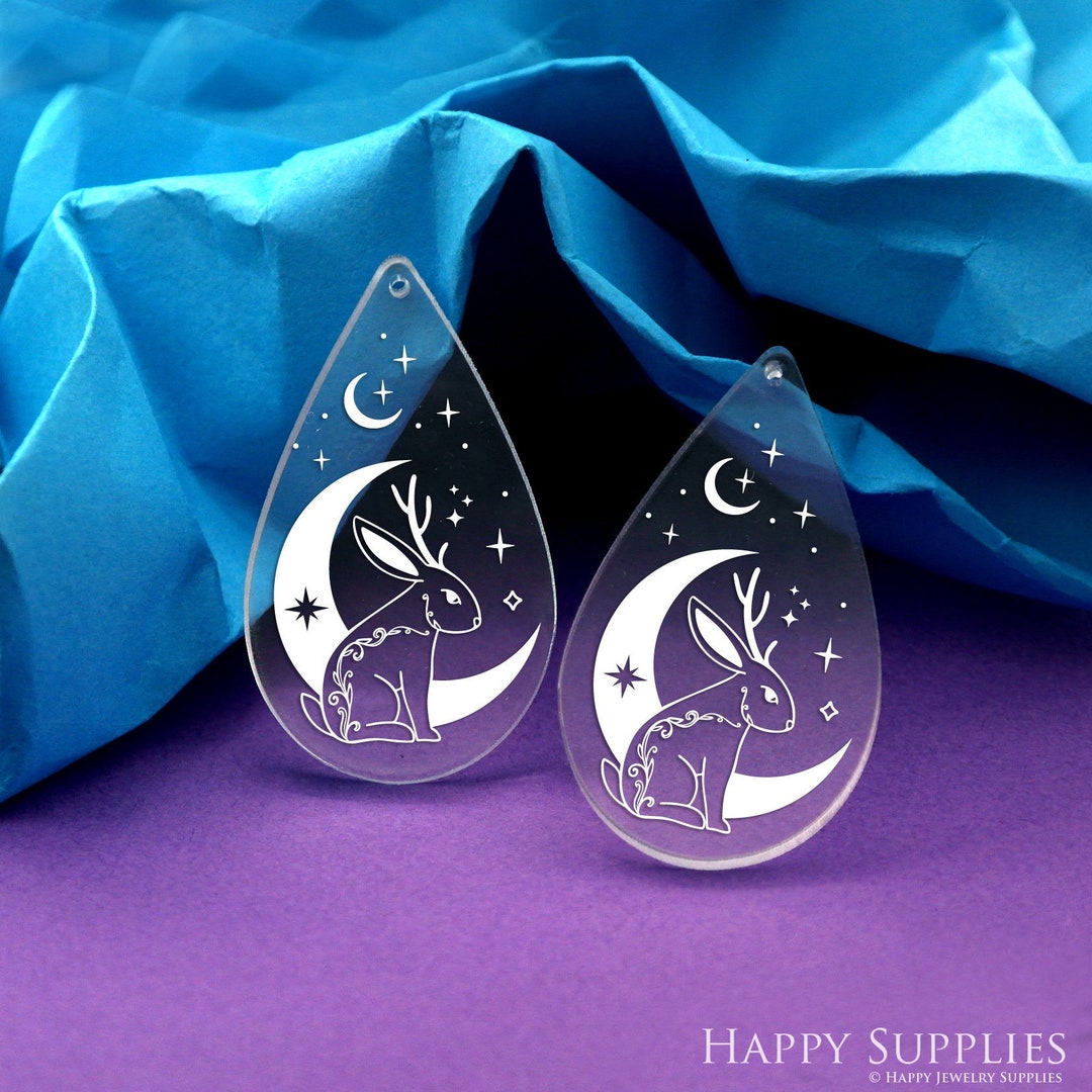 Teardrop Acrylic Earrings Charms,happy Easter,rabbit Earrings Charms ...