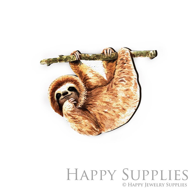 Wooden Sloth Act Various Cute Charms Handmade Laser Cut Wood - Etsy