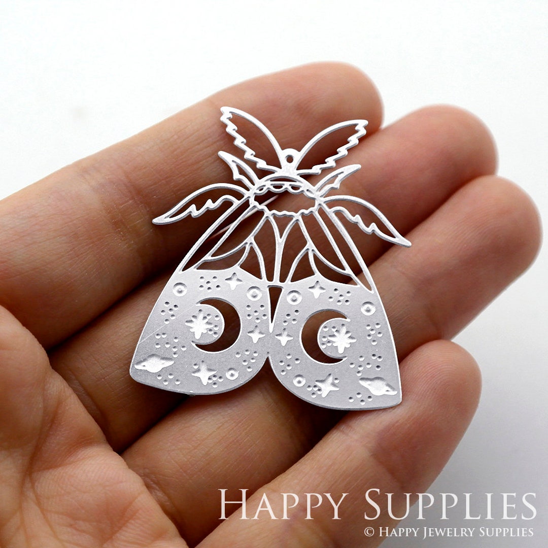 Moth Etched Stainless Steel Charms,corroded Moth Brass Charms,jewelry ...