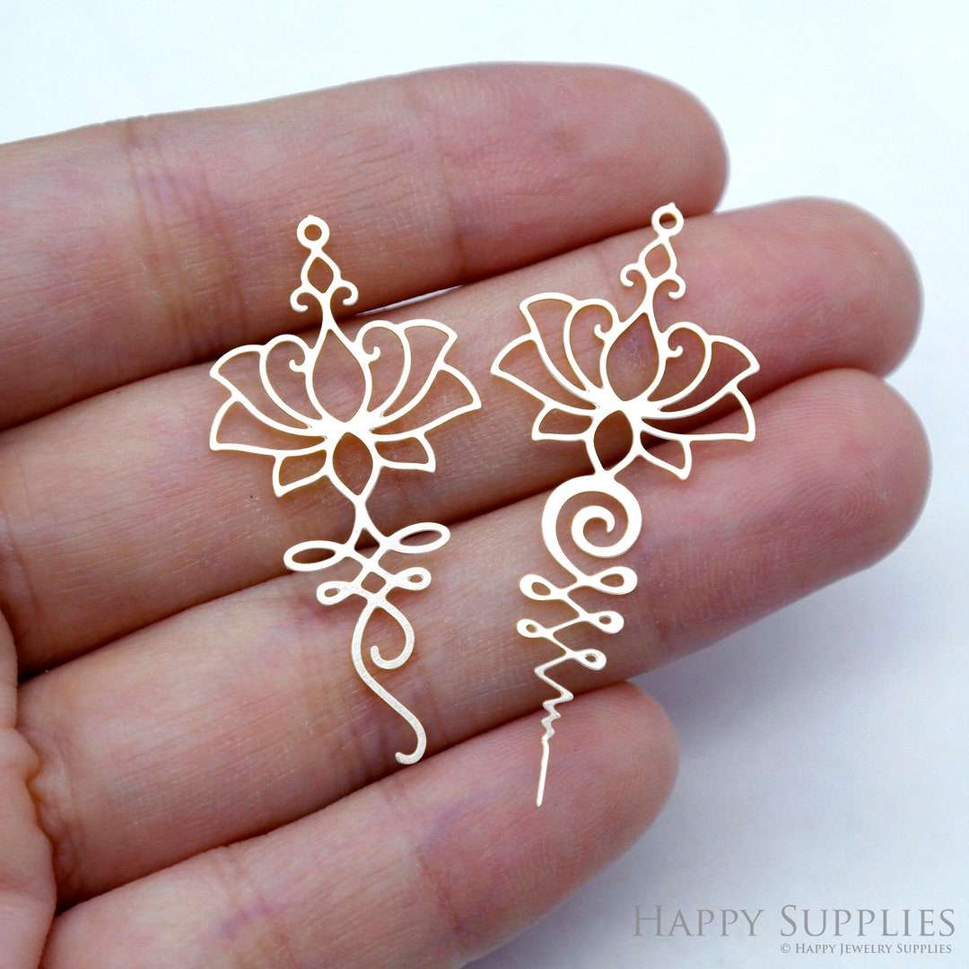 Stainless Steel Tiny Lotus Charm, Lotus Pendant, Lotus Necklace, Flower ...