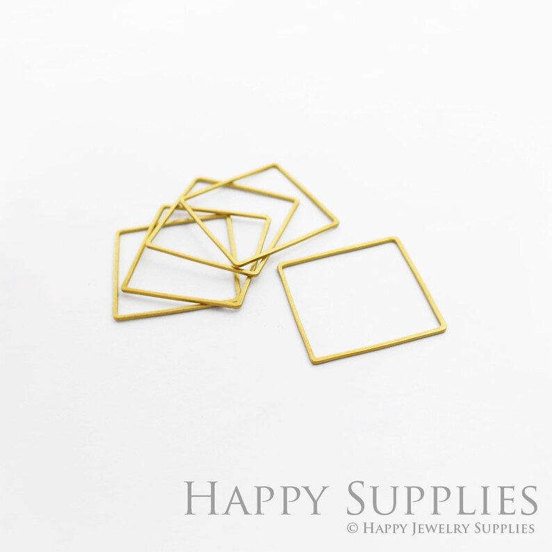 Brass Square Ring Charms Raw Brass Square Earrings Charms - Etsy