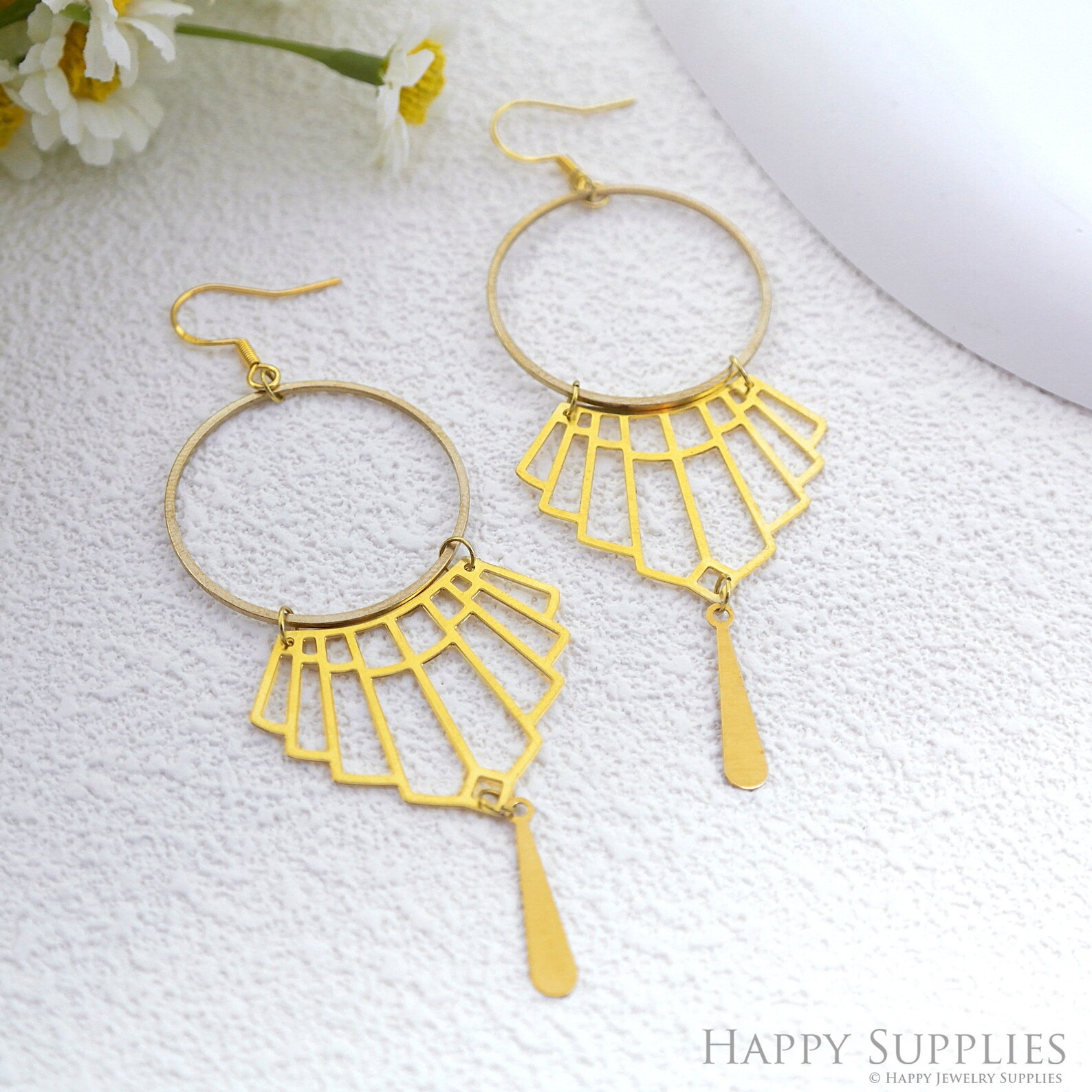 Brass Hammered Ladder Earring Connector Raw Brass Ladder Earring Charms ...