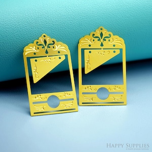 Guillotine Etched Stainless Steel Charms, Corroded Guillotines Brass ...