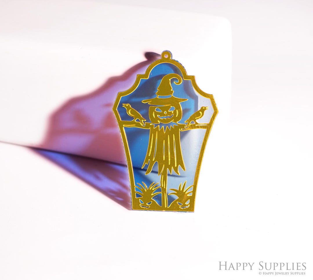 Rainbow Scarecrow Charm, Brass Prism Charm, Iridescent Scarecrow ...
