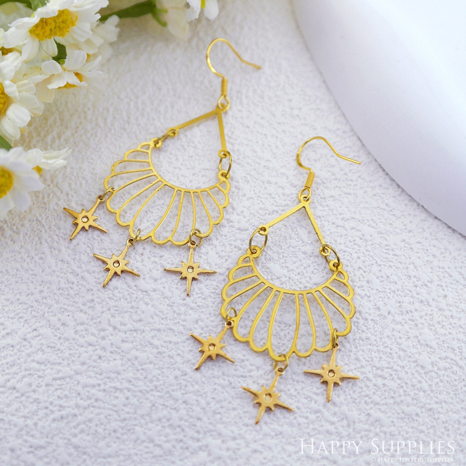 Brass Hammered Ladder Earring Connector Raw Brass Ladder Earring Charms ...