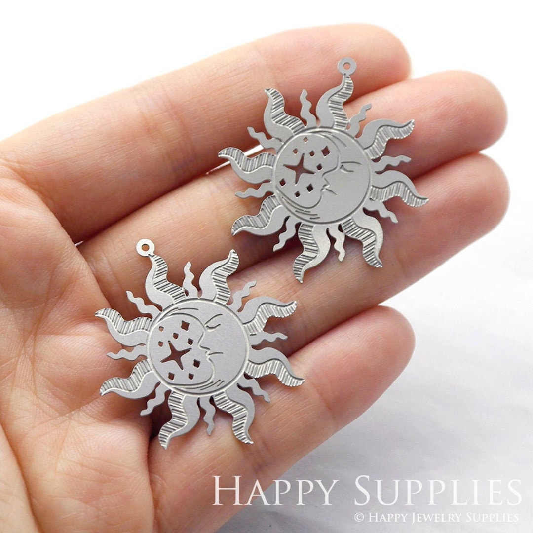 Hand Etched Stainless Steel Charms Corroded Geometry Charms - Etsy
