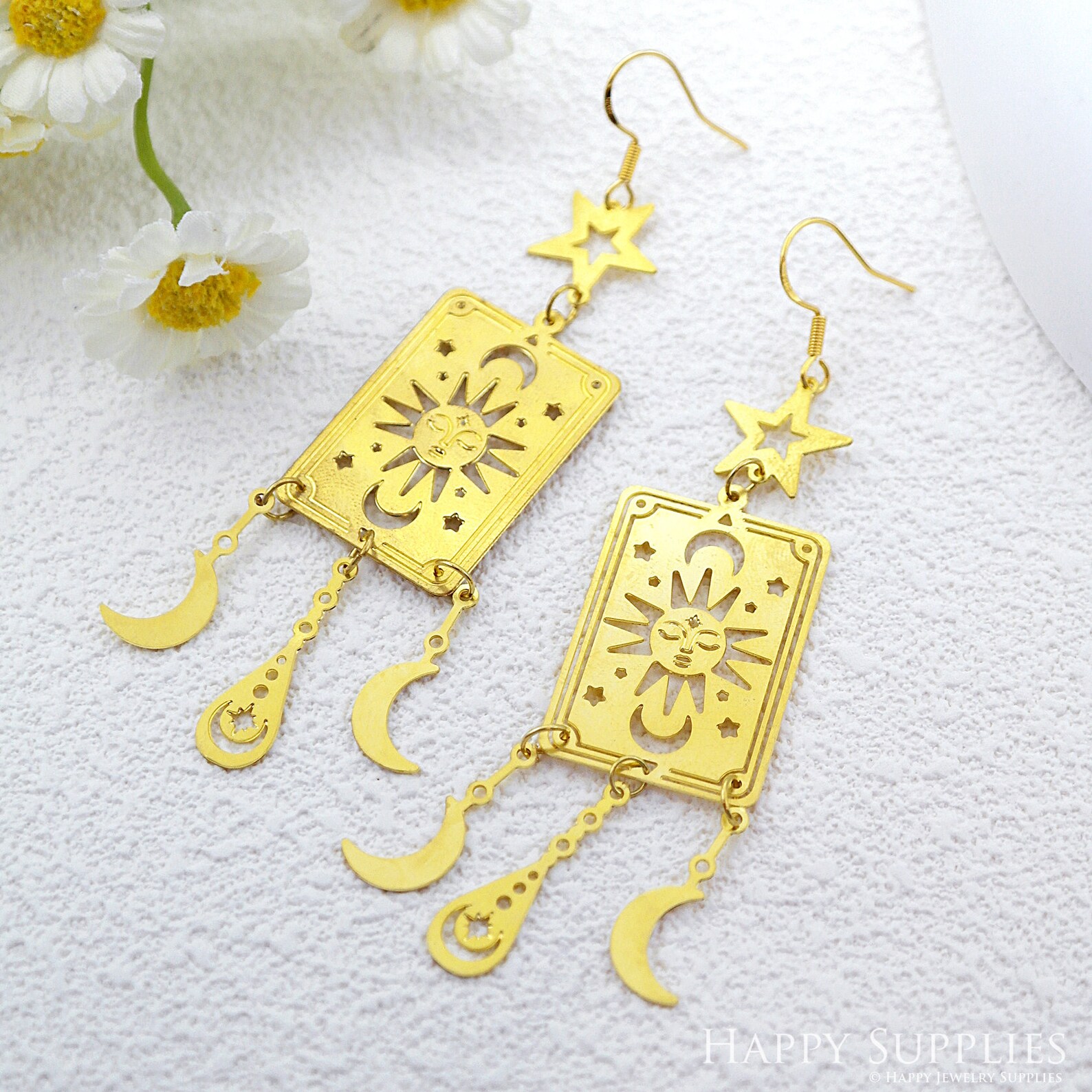 Brass Hammered Ladder Earring Connector Raw Brass Ladder Earring Charms ...