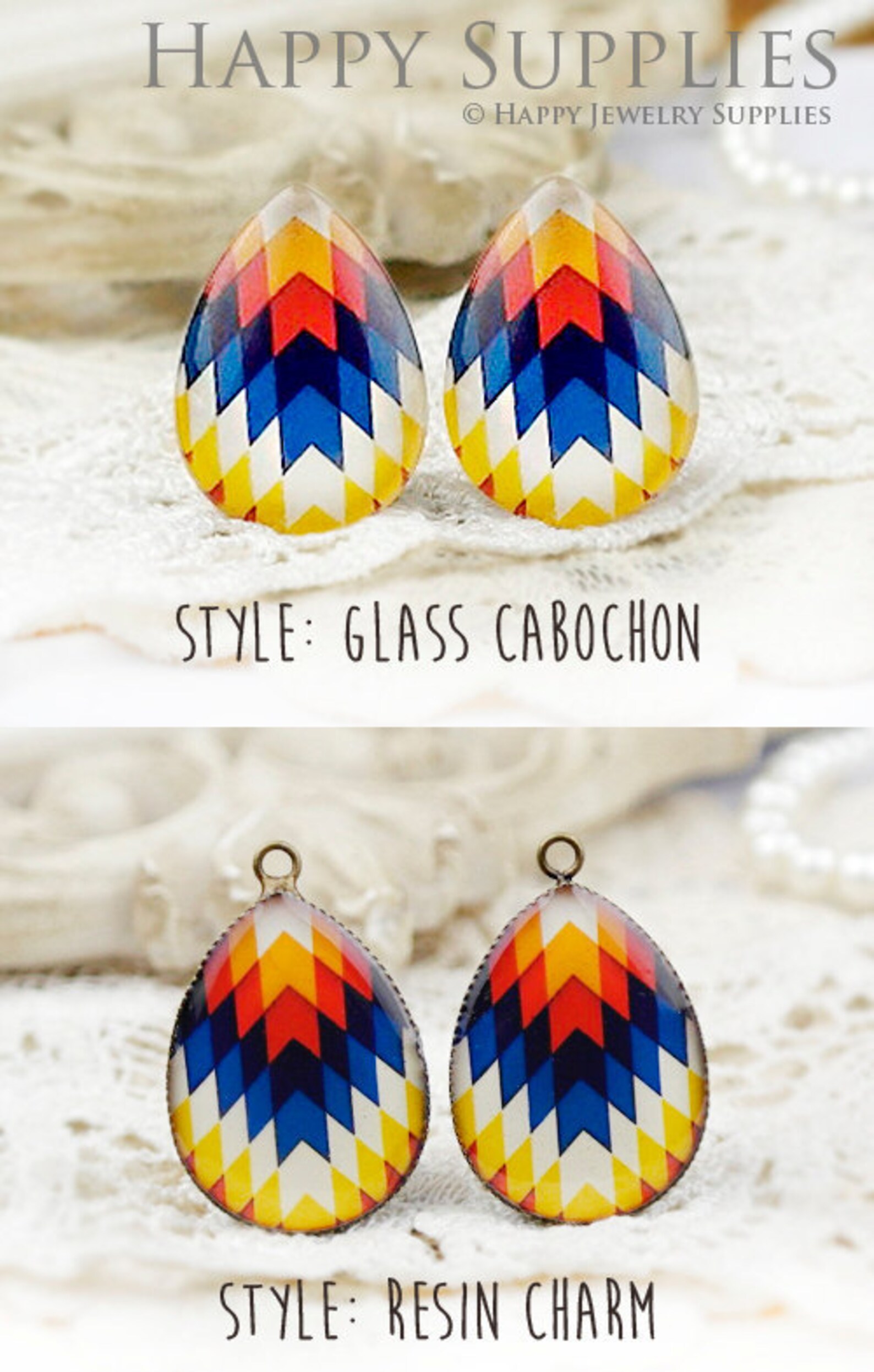 20% off 4pcs Handmade Teardrop Photo Glass Cabochon 18x25mm - Etsy