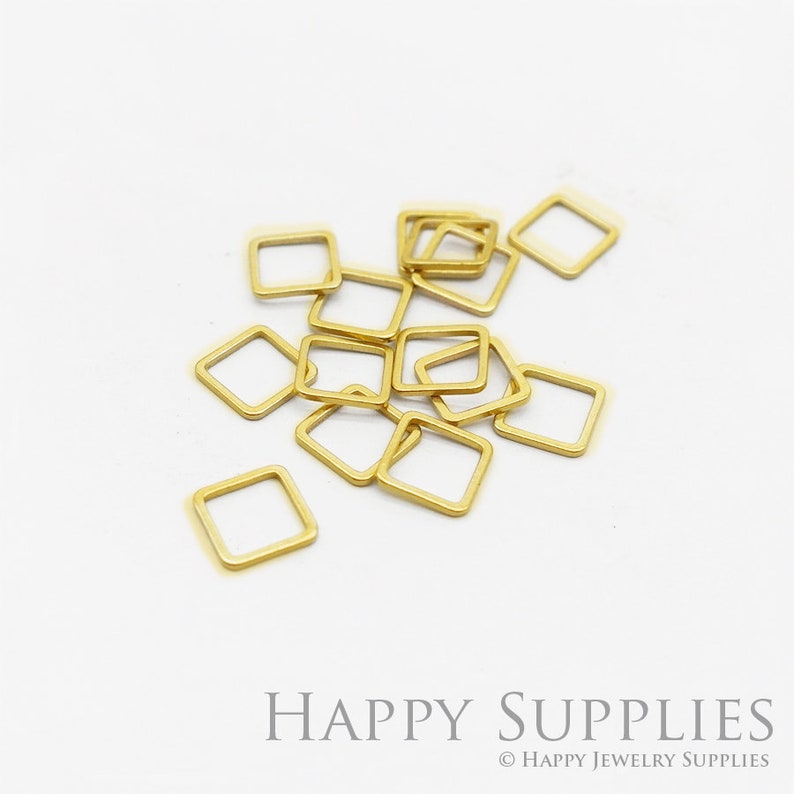Brass Square Ring Charms Raw Brass Square Earrings Charms - Etsy