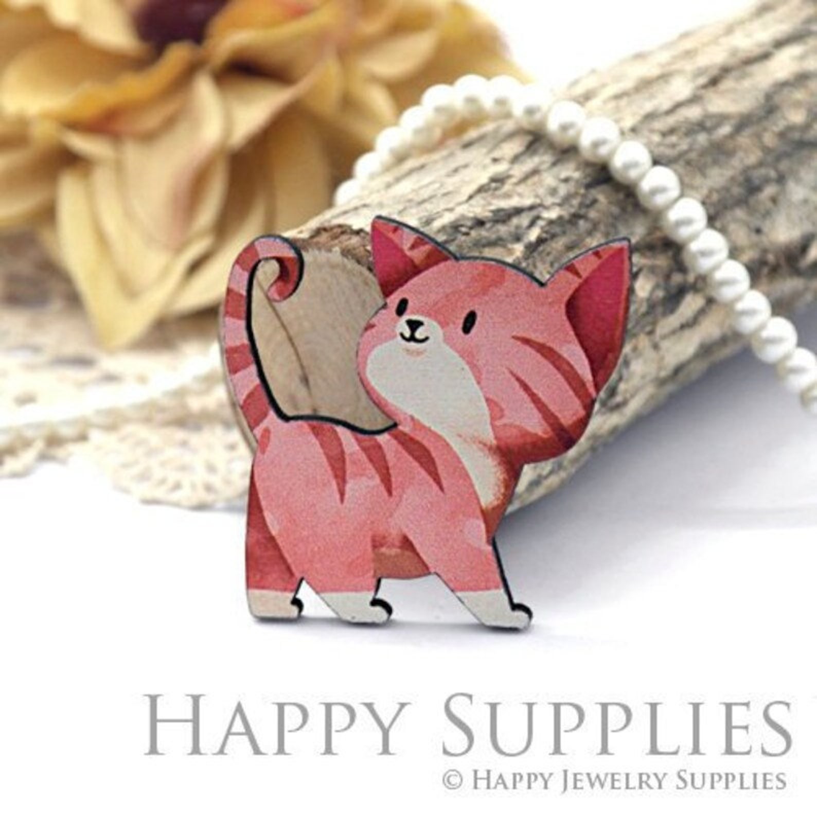 Wooden Cats Act Various Cute Charms Handmade Laser Cut Wood - Etsy