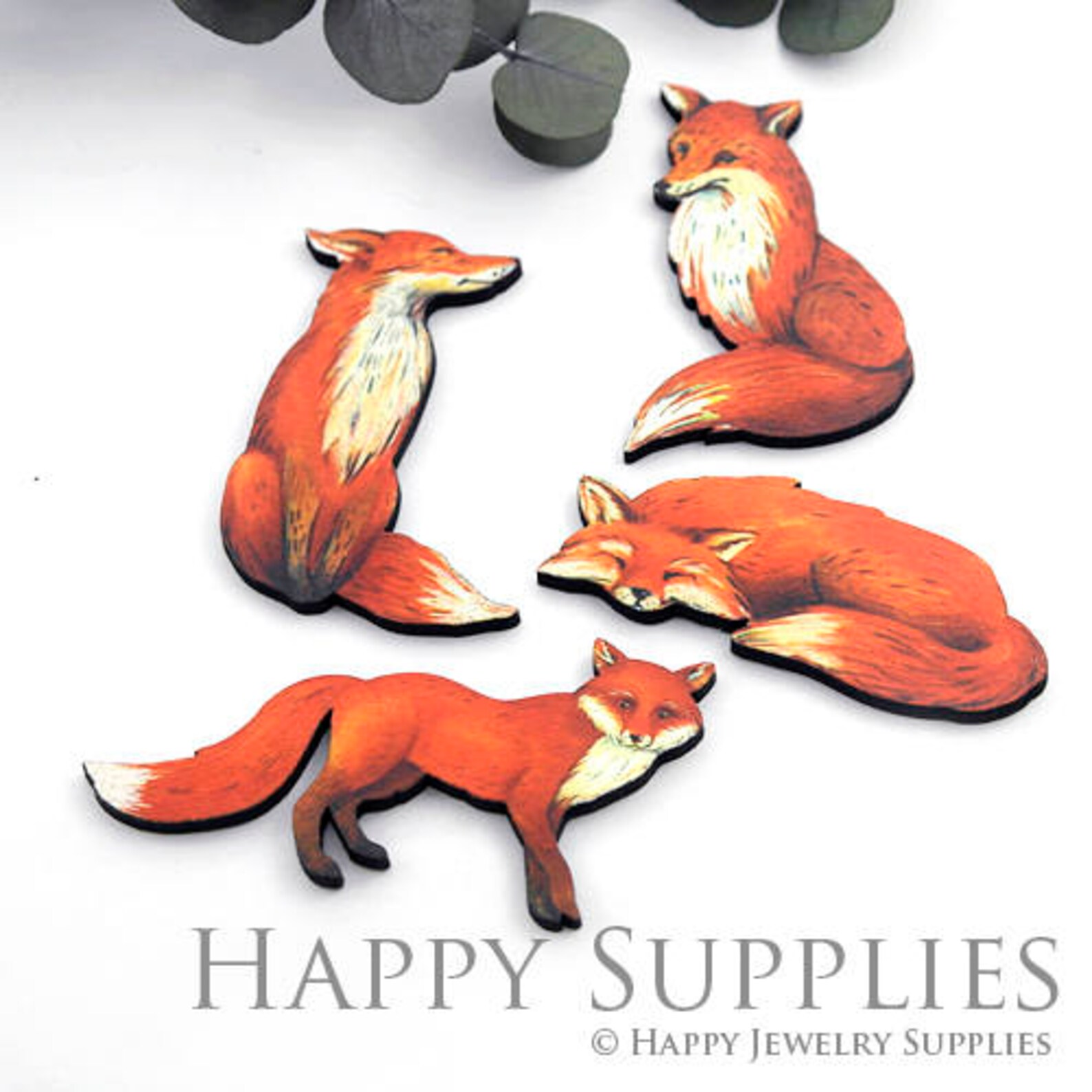 4pcs Mini Handmade Wooden Laser Cut Fox Animal Charms / - Etsy