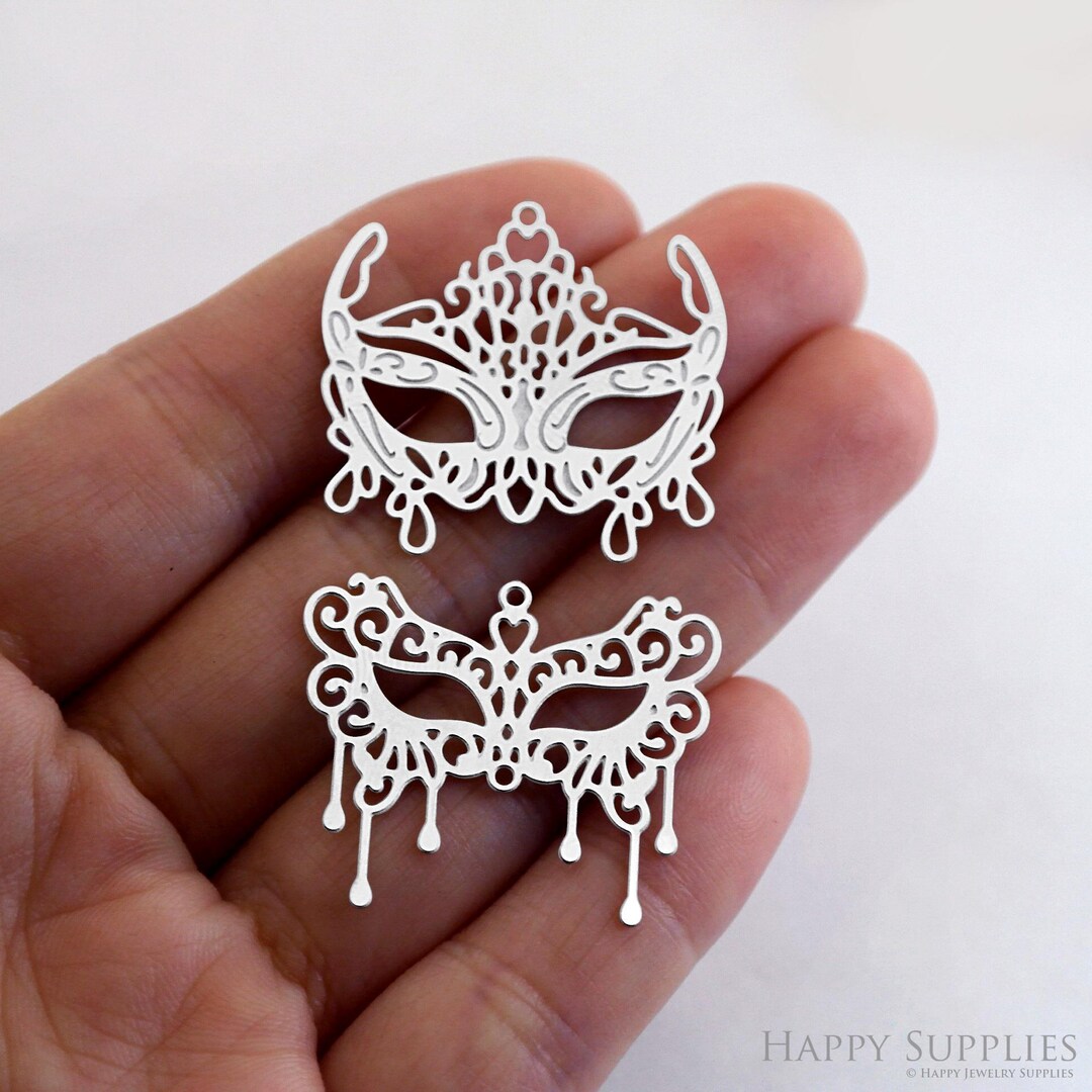Carnival of Venice Etched Stainless Steel Charms,carnevale Di Venezia ...