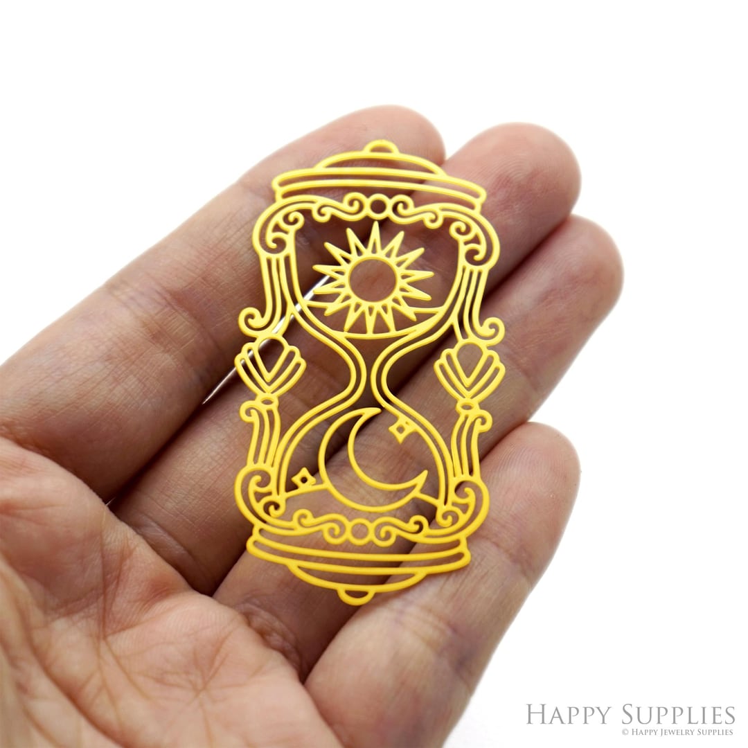 Raw Brass Charms, Hourglass Pendants, Hourglass Earrings Findings ...