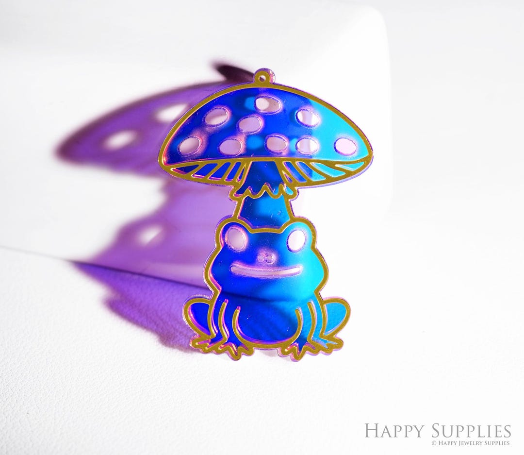 Rainbow Frog Charm, Brass Prism Charm, Iridescent Frog Pendant, Frog ...