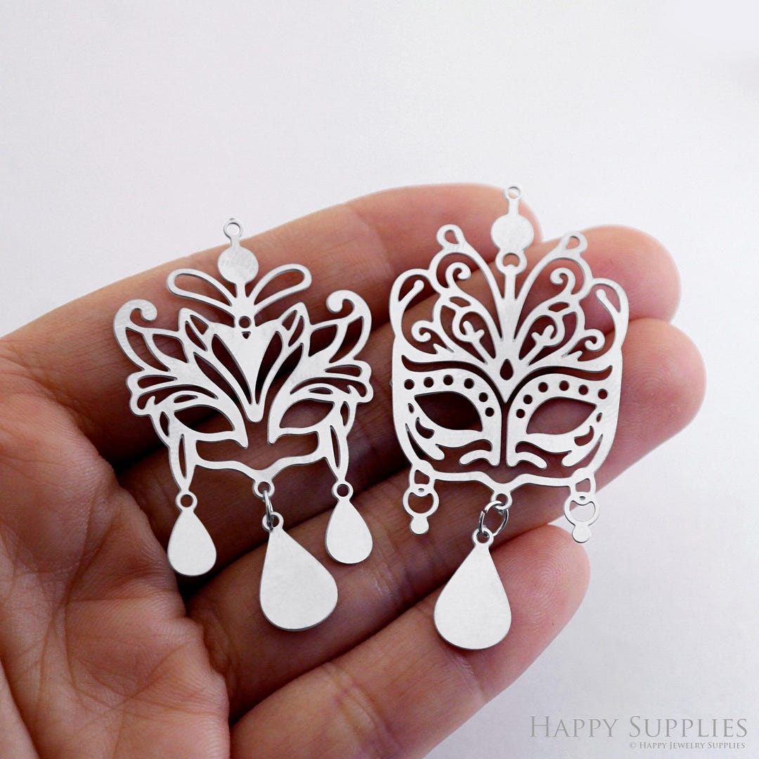 Carnival of Venice Etched Stainless Steel Charms,carnevale Di Venezia ...