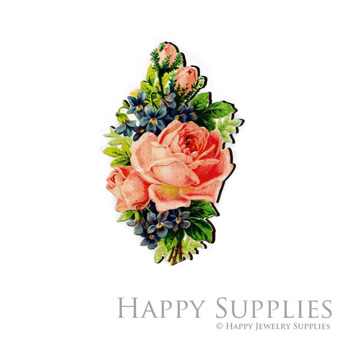 Wooden Flower Act Various Cute Charms Handmade Laser Cut Wood - Etsy