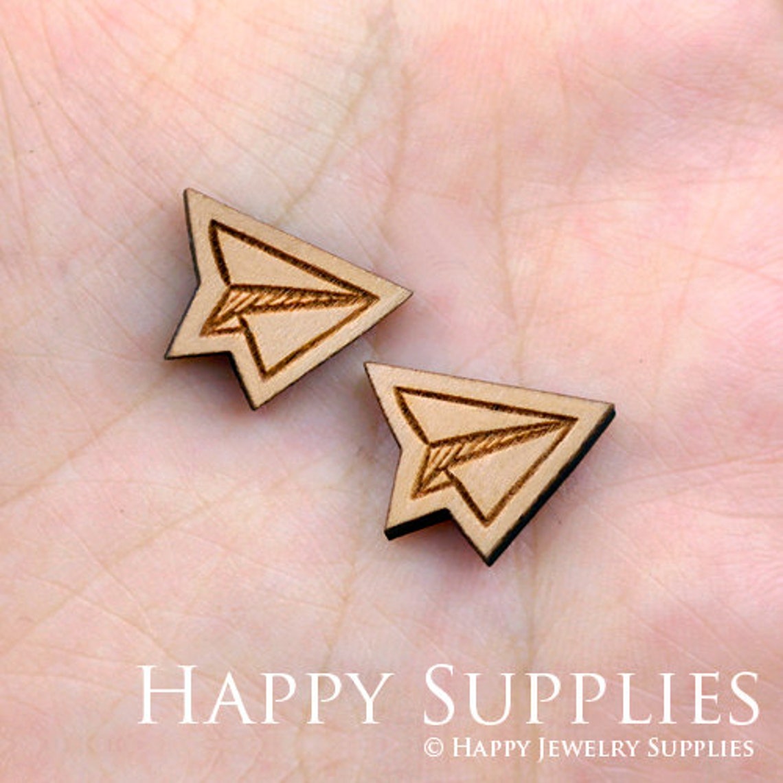 Paper Airplane Charms Stud Earrings Earrings Findings Wood - Etsy