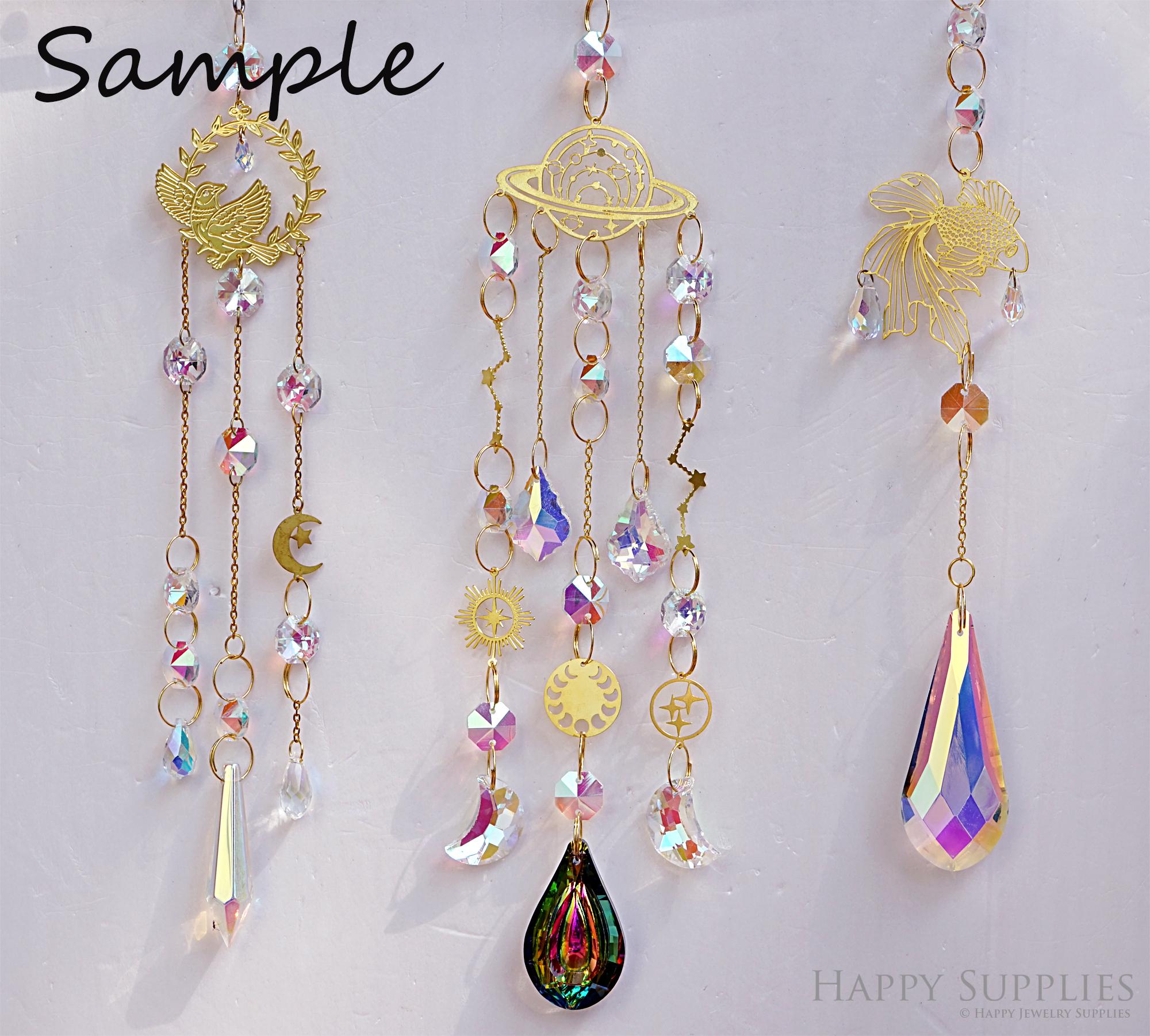Rainbow Angel Charm,brass Prism Charm,iridescent Moon Light Catcher ...
