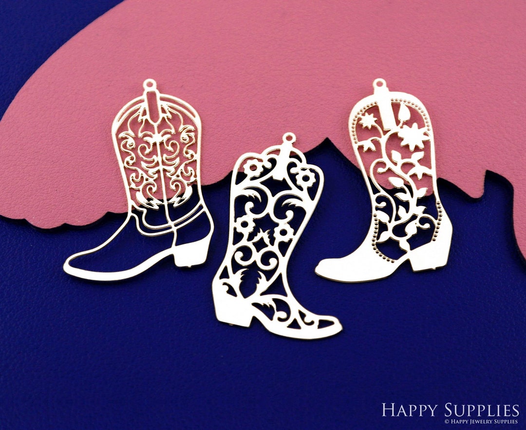 Stainless Steel Boots Charm, Boots Pendant, Western Cowboy Boots Charm ...