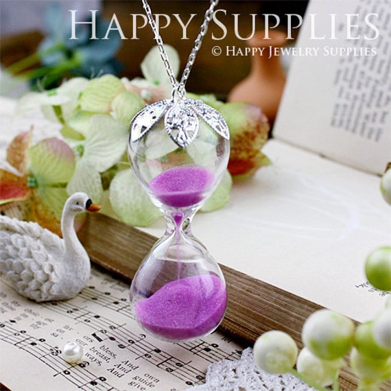 Items similar to 1pcs 26X65mm Silver Plated Brass Sand Timer Hour Glass ...