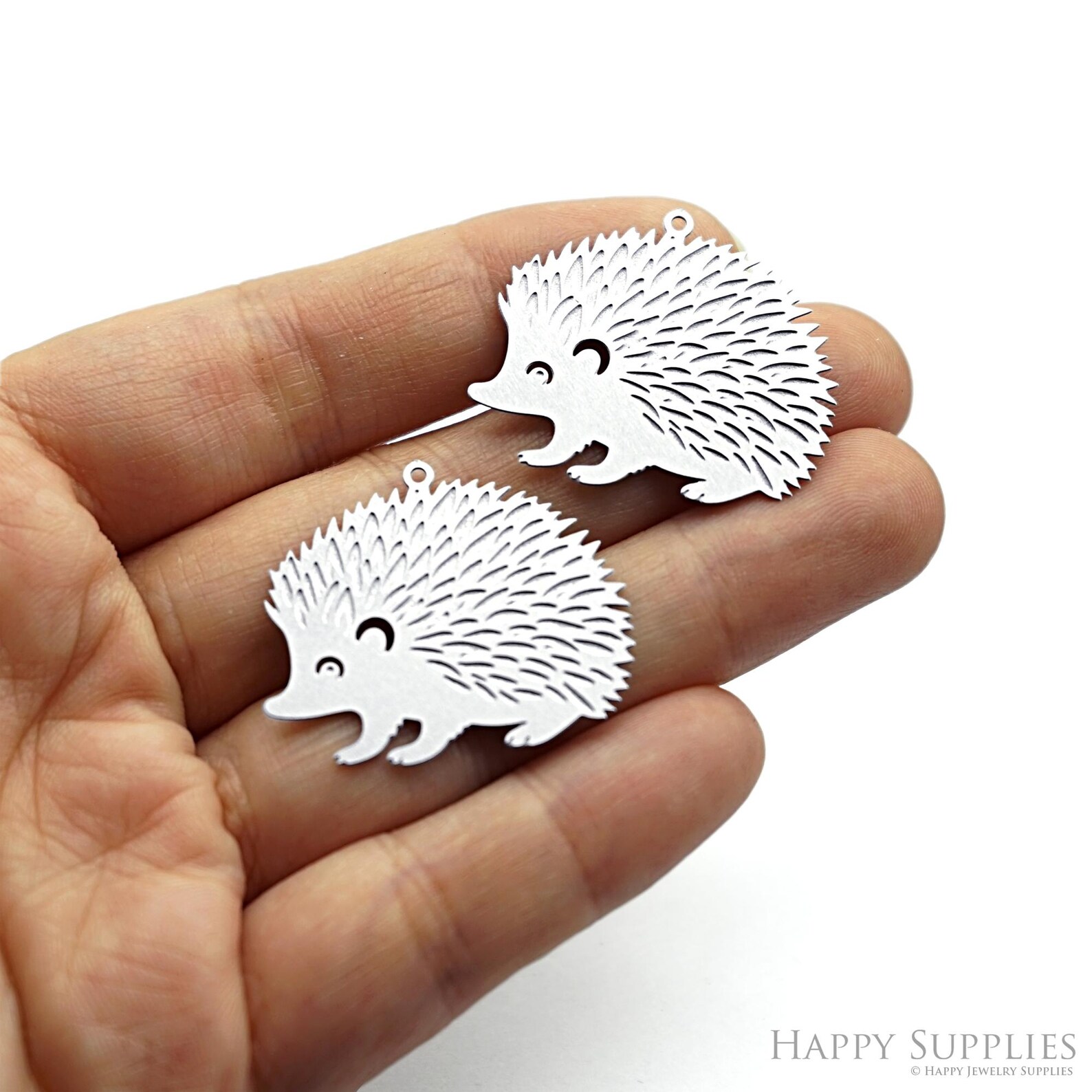 Hedgehog Etched Stainless Steel Charms, Hedgehog Brass Charms, Corroded ...