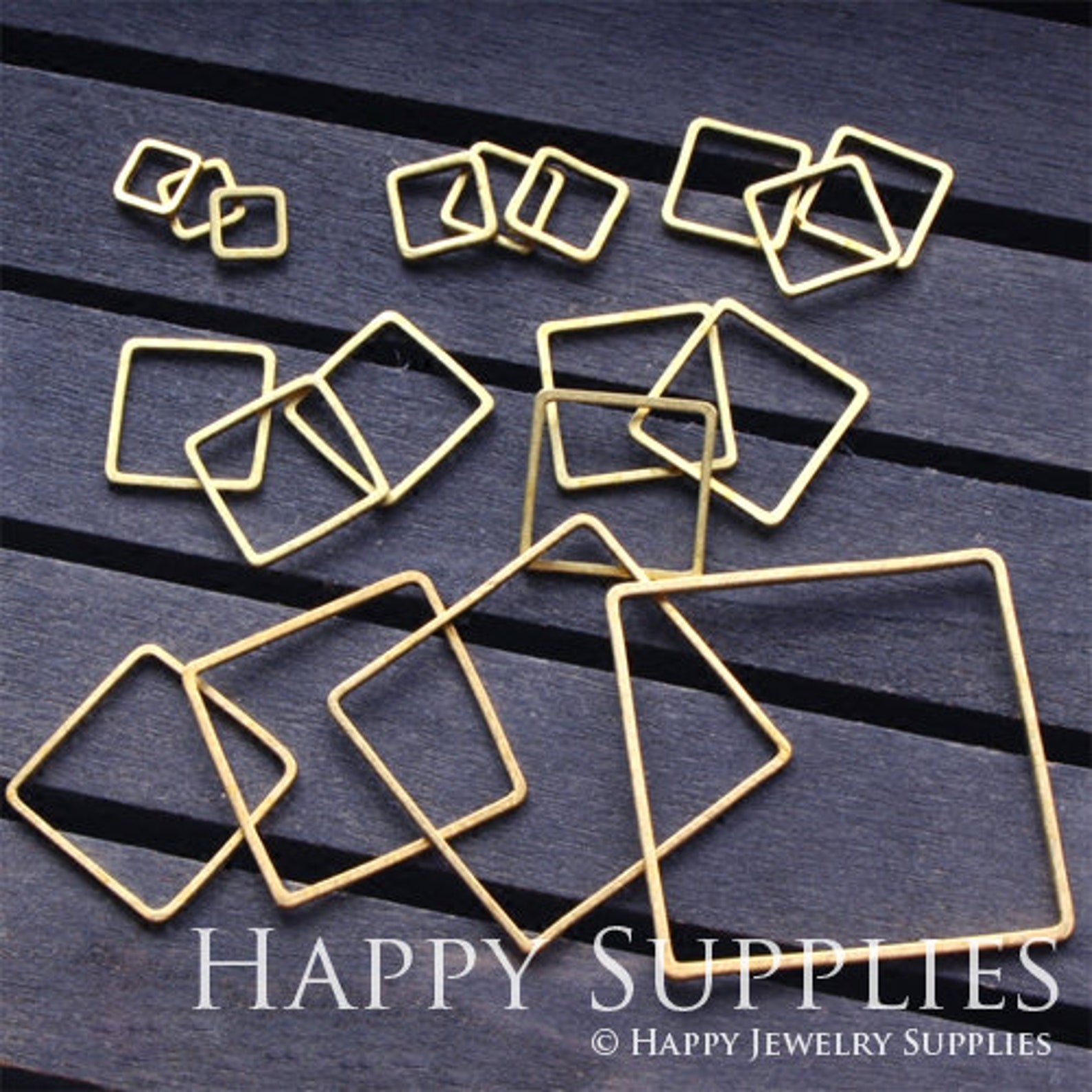 Brass Square Ring Charms Raw Brass Square Earrings Charms - Etsy